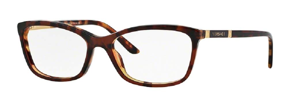 Versace VE3186 5077 54M Amber Havana/Havana Cateye Eyeglasses For Women+ BUNDLE With Designer iWear Eyewear Kit