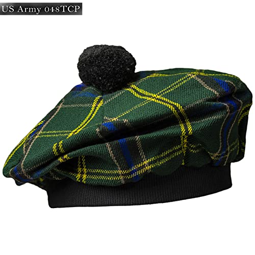 UMAM Scottish Traditional Tam o' Shatner Tammy Hat Flat Bonnet Kilt Many Tartans (Us Army 048tcp)