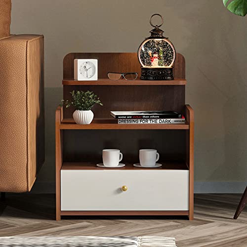 Koifuxii Mid Century Modern Nightstand,Small Nightstand,Nightstand with Drawer,Wood Nightstand,Storage End Table,Night Table for Bedroom,Brown