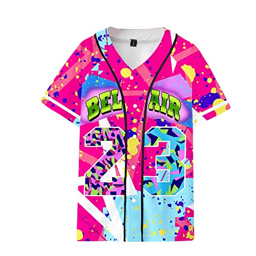 XSFX Bel Air Jersey for Women, 90s Outfits for Men for Hip Hop Party Club and Pub Fuchusia Medium