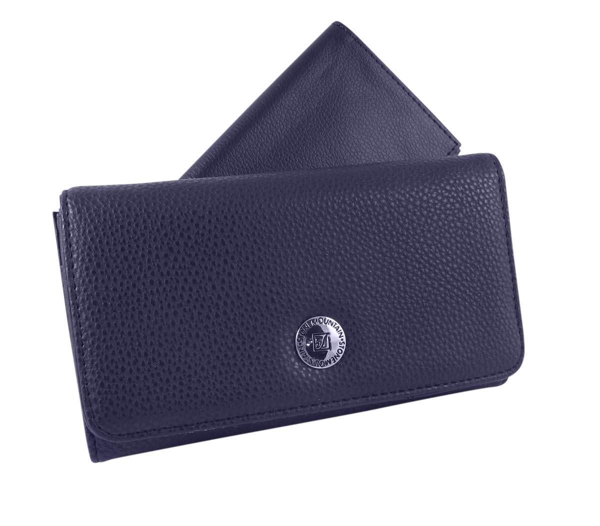 Stone Mountain Ludlow Navy SLG Trifold Leather Clutch Wallet