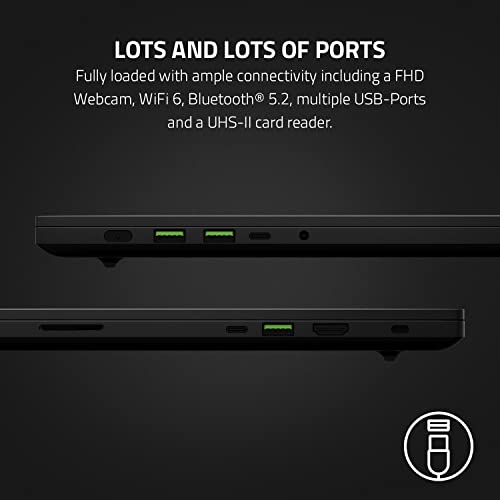 Razer Blade 15 Gaming Laptop: NVIDIA GeForce RTX 3070 Ti - 12th Gen Intel 14-Core i9 CPU - 15.6β QHD OLED 240Hz - 16GB DDR5 RAM, 1TB PCIe SSD - Windows 11 - CNC Aluminum - Chroma RGB - Thunderbolt 4
