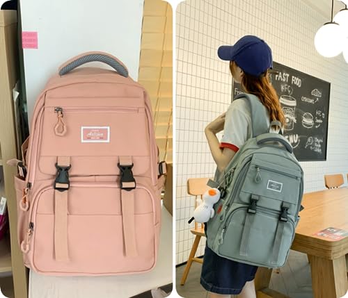 Leaper Water-resistant Laptop Backpacks Lightweight Bag for Women Book bag Casual Daypack Pink