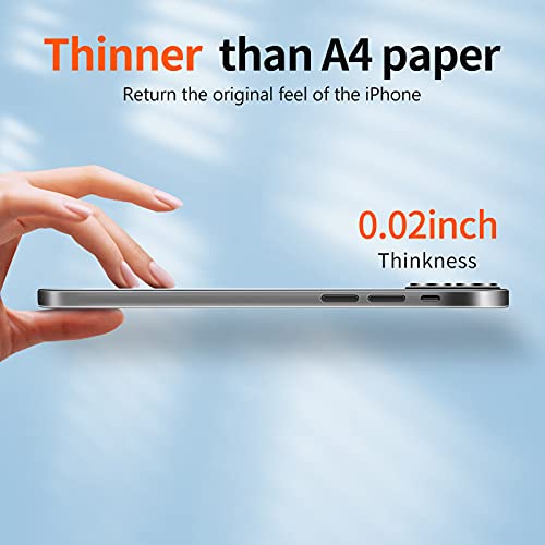 Purluct Compatible with iPhone 13 Mini Slim Case,Paper-Thin Transparent Finish Skin Back Case [Non Yellowing] Ultra Protective Cover with Camera Protection 5.4 Inch (Clear)