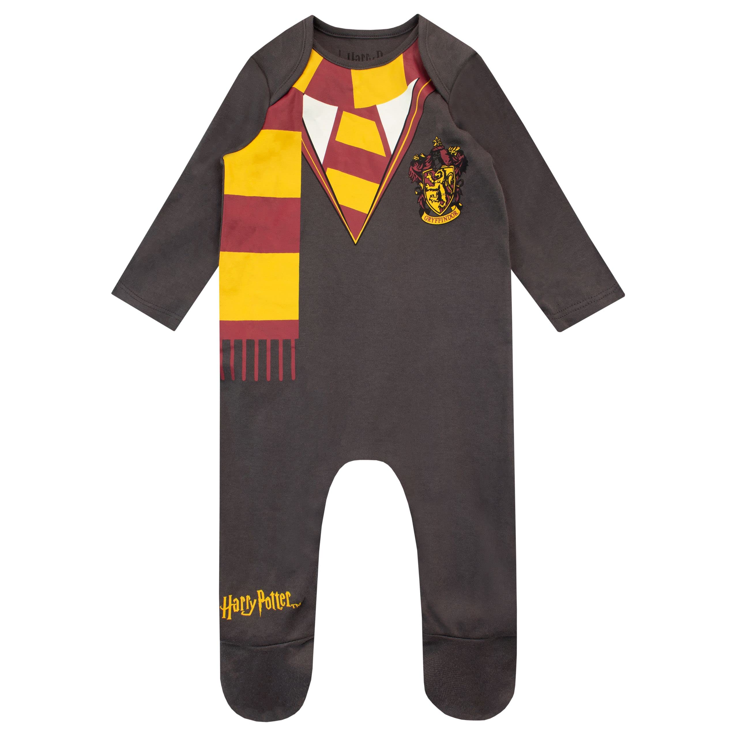 Harry Potter Baby Boys Footie and Hat Set Gray 0-3 M