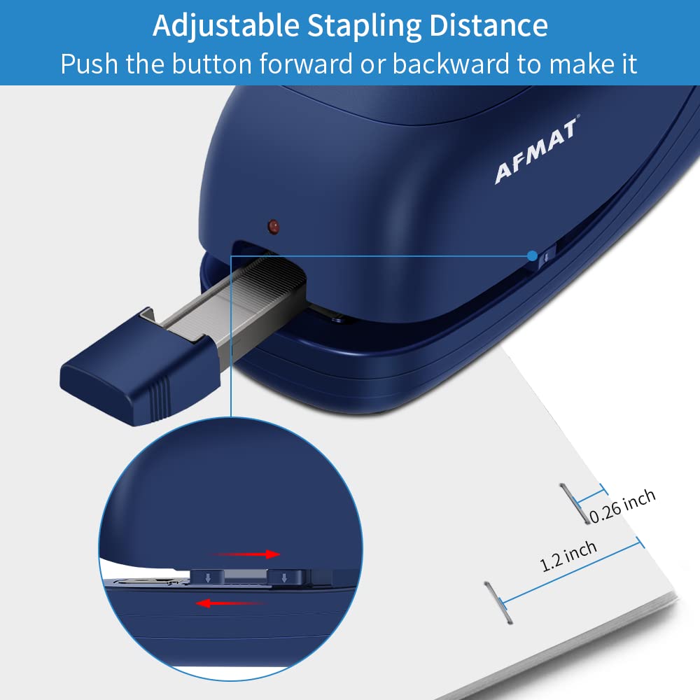 Electric Stapler, Automatic Stapler, Electric Stapler Desktop, AC or Battery Powered Heavy Duty Stapler for Desk, with Reload Reminder & Release Button, 25 Sheets Capacity, Blue