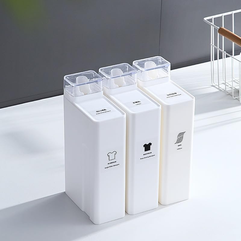LEASON Atomizer Bottle Laundry Detergent Sub-Bottle 1000ml Large-Capacity and Washing Powder Softener Detergent Empty Bottle Refillable (Color : White)