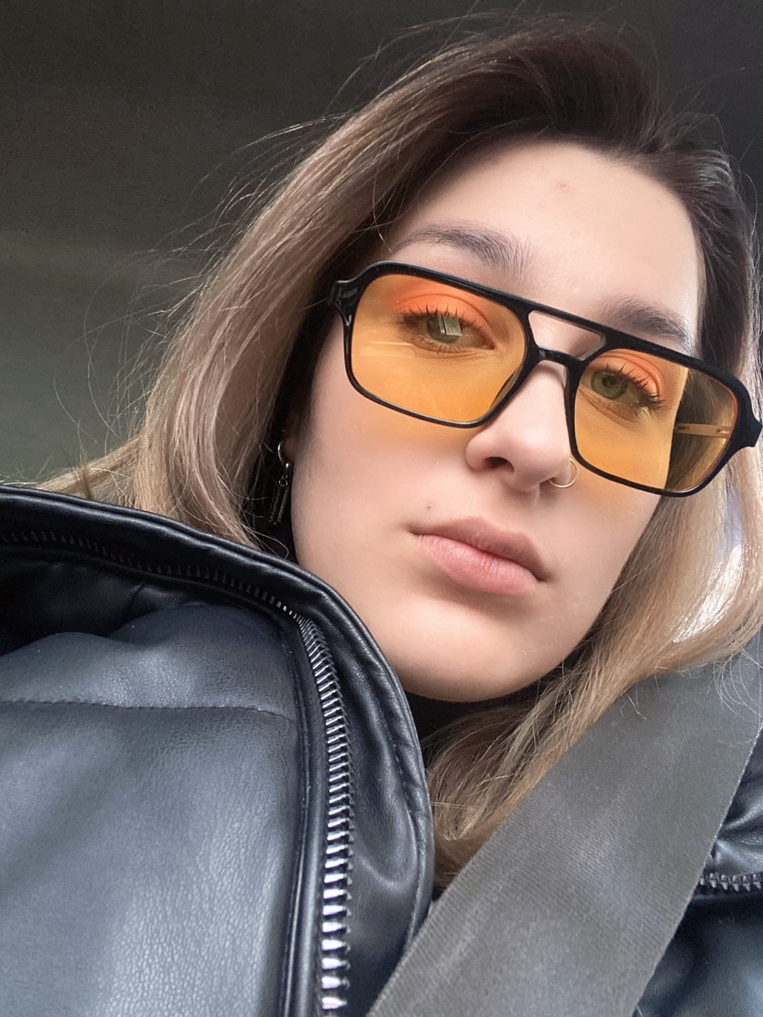 FEISEDY Vintage Square 70s Flat Aviator Sunglasses Women Men Metal Design Shades B2752