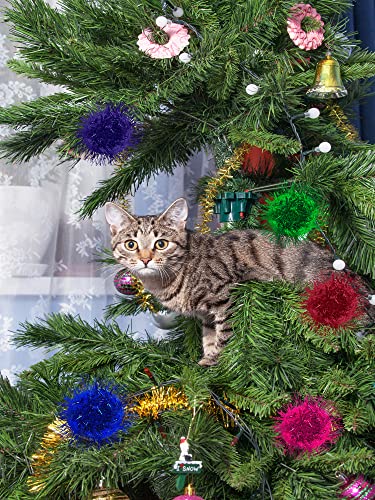 Hulless 20 Pcs 2 Inch Cat Sparkle Balls Toy Interactive Balls for Kittens Exercise and Cats Play and Chase
