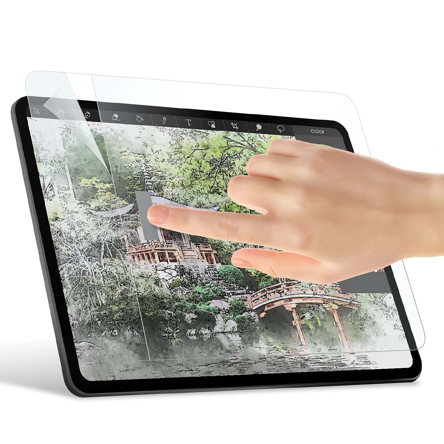 ELECOM Pencil-Feel Screen Protector Compatible with iPad Air 4 (10.9inch, 2020) / iPad Pro 11" 2018/2020 Designed for Drawing, Japan-Made, Super Easy Installation *Smoothness 100*(TB-A18MFLAPLL-G)