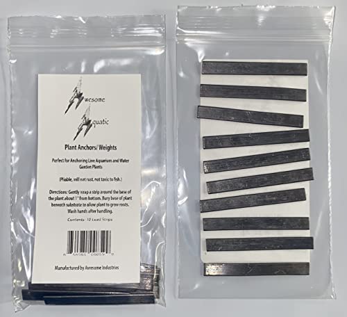 Plant Anchors/Weights Strips Lead Ribbon Live Plants Awesome Aquatic Weight Anchor Aquarium (10 Pack Strips)