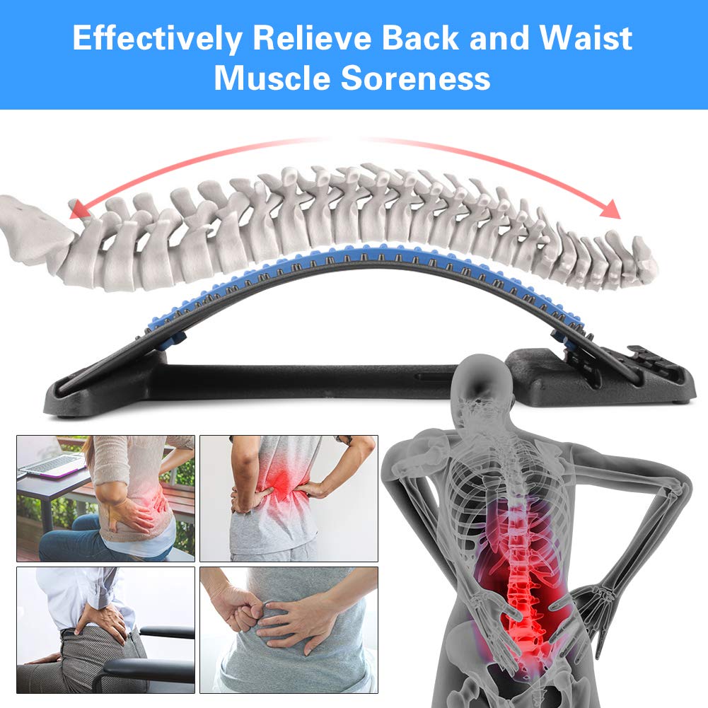 GES Back Stretcher Neck Stretcher Set of 2, Lumbar Support for Lower Back Pain Relief & Spine Deck for Cervical Pain Relief - Back Massager Spine Stretcher for Herniated Disc pain relief Sciatica