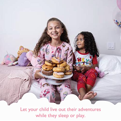 Disney Girls' Princess 6-Piece Snug-Fit Cotton Pajamas Set, DREAM BIG, 6