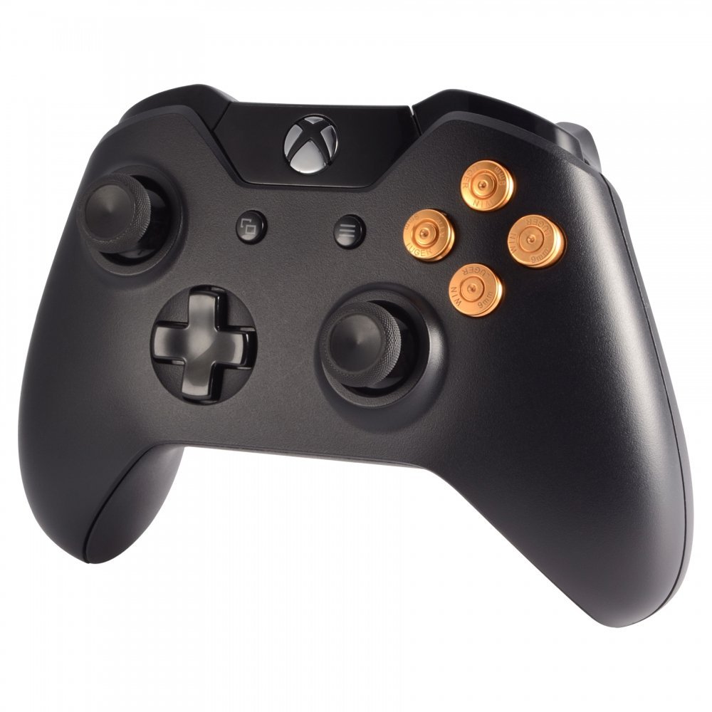 eXtremeRate Gold Metal Alumium Alloy Bullet ABXY Mod Buttons Replacement Parts for Xbox One Controller