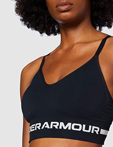 Under Armour Women's Seamless Low Impact Long Sports Bra , Black (001)/Halo Gray , Medium