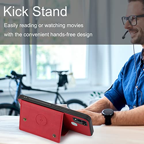 Protective Phone Cover Case Wallet Case for Infinix Smart 5, Leather Case with Card Holder, Double Magnetic Clasp and Durable Shockproof Cover for Infinix Smart 5 Case,Magnetic Phone Case for Car