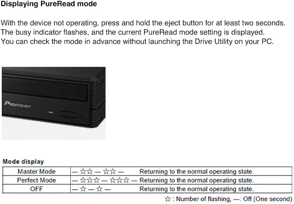 PIONEER External Blu-ray Drive BDR-X13UBK High Reliability & 16x BD-R Writing Speed USB 3.2 Gen1 / 2.0 BD/DVD/CD Writer with PureRead 3+ and M-DISC Support