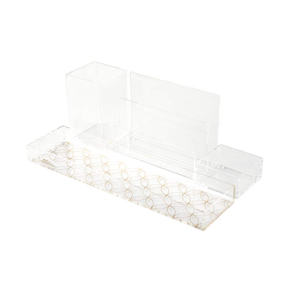 Erin Condren Designer Desk Accessories - Mid Century Circles Acrylic Nesting Desk Organizer Set of 4. Store Accessories Paper & More in One Convenient Organizer, For Elevated Desk Functionality