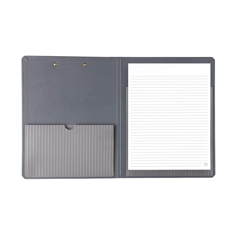 Erin Condren Designer Desk Accessories - Focused Charcoal Clipfolio - Lined Notepad Included. Notepad Measures 8.5" x 11" and Includes 25 Sheets of Note Taking Potential