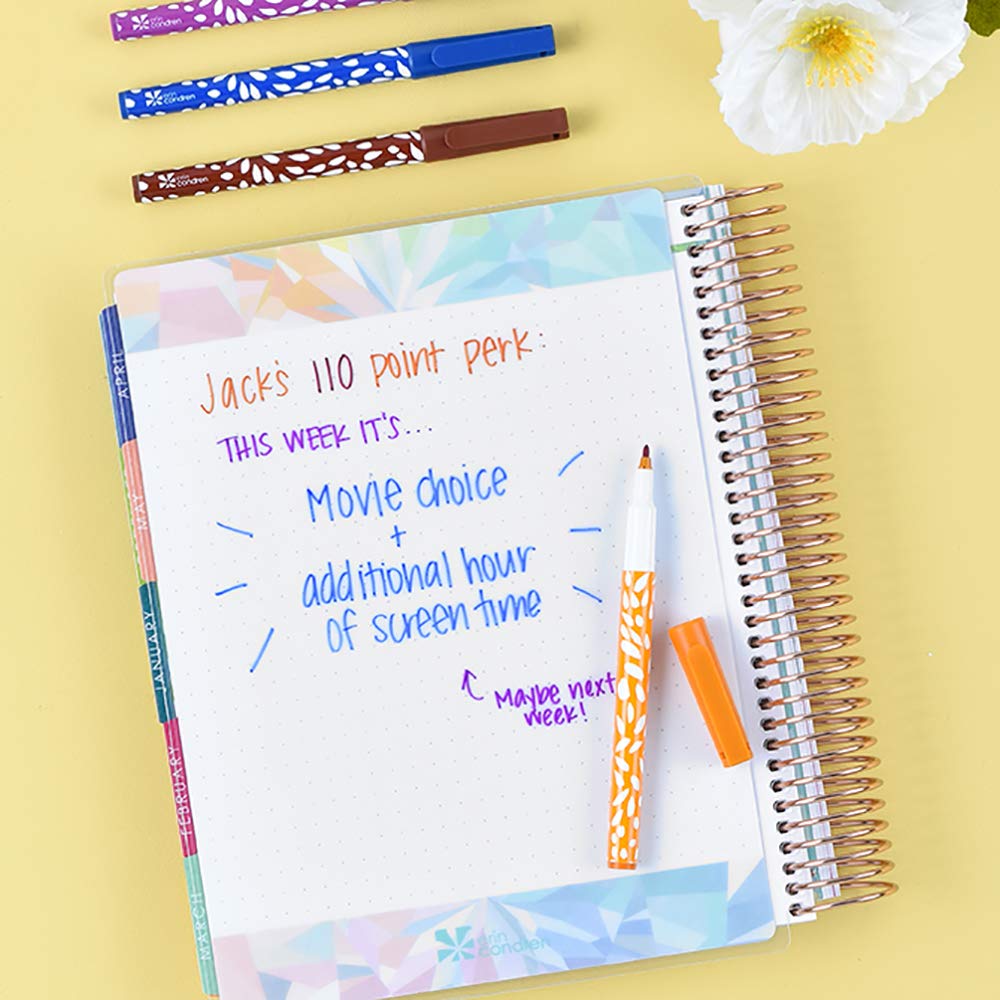 Erin Condren Designer Accessories Snap - in Wet Erase Dashboard for Checklists, to Do Lists, and Tasks. Laminated Reusable Whiteboard for Dry and Wet Erase Markers