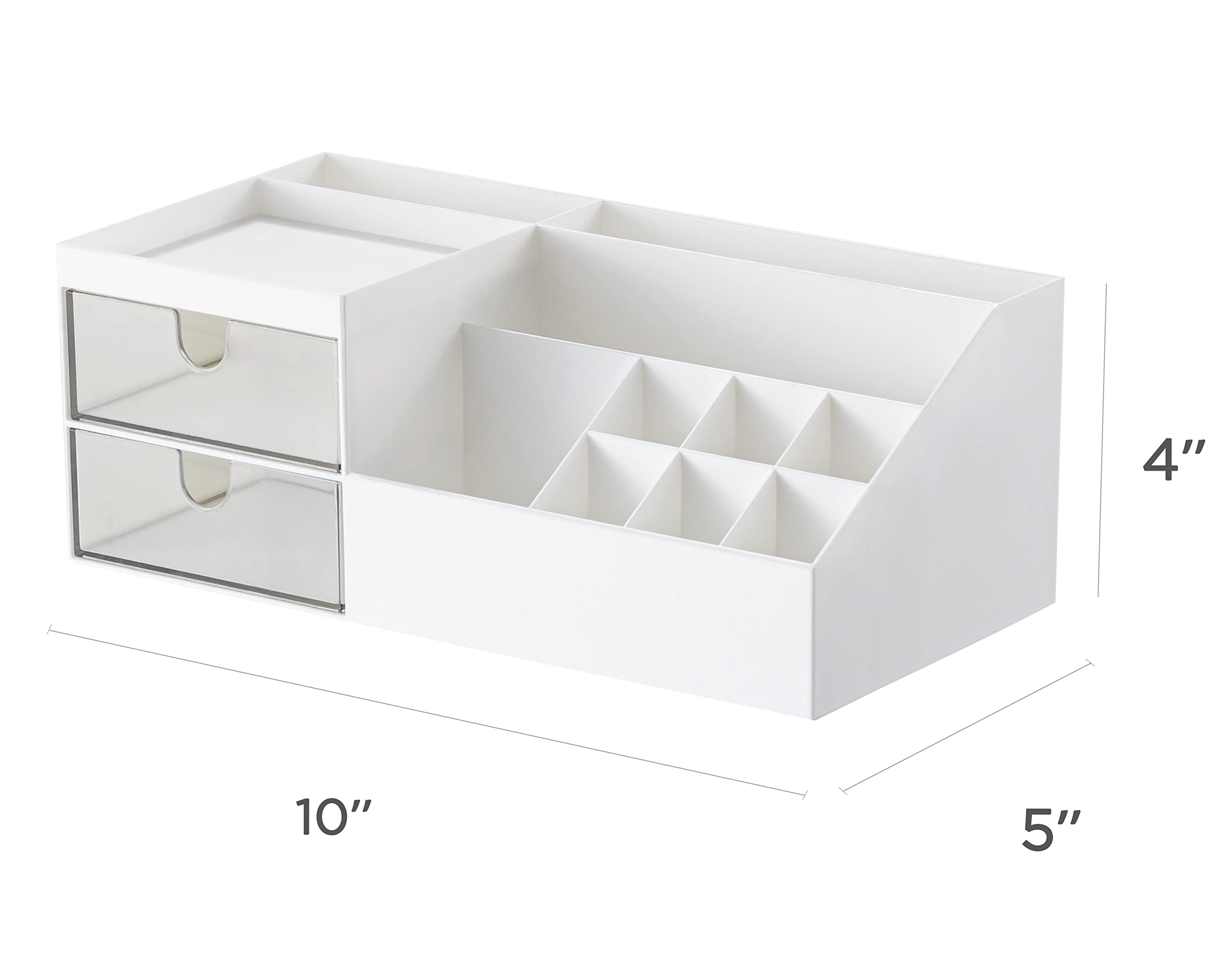 HBlife Makeup Organizer for Vanity Desk Organizers and Storage Skincare Organizers Cosmetic Display Case Desktop Organizer for Office, White