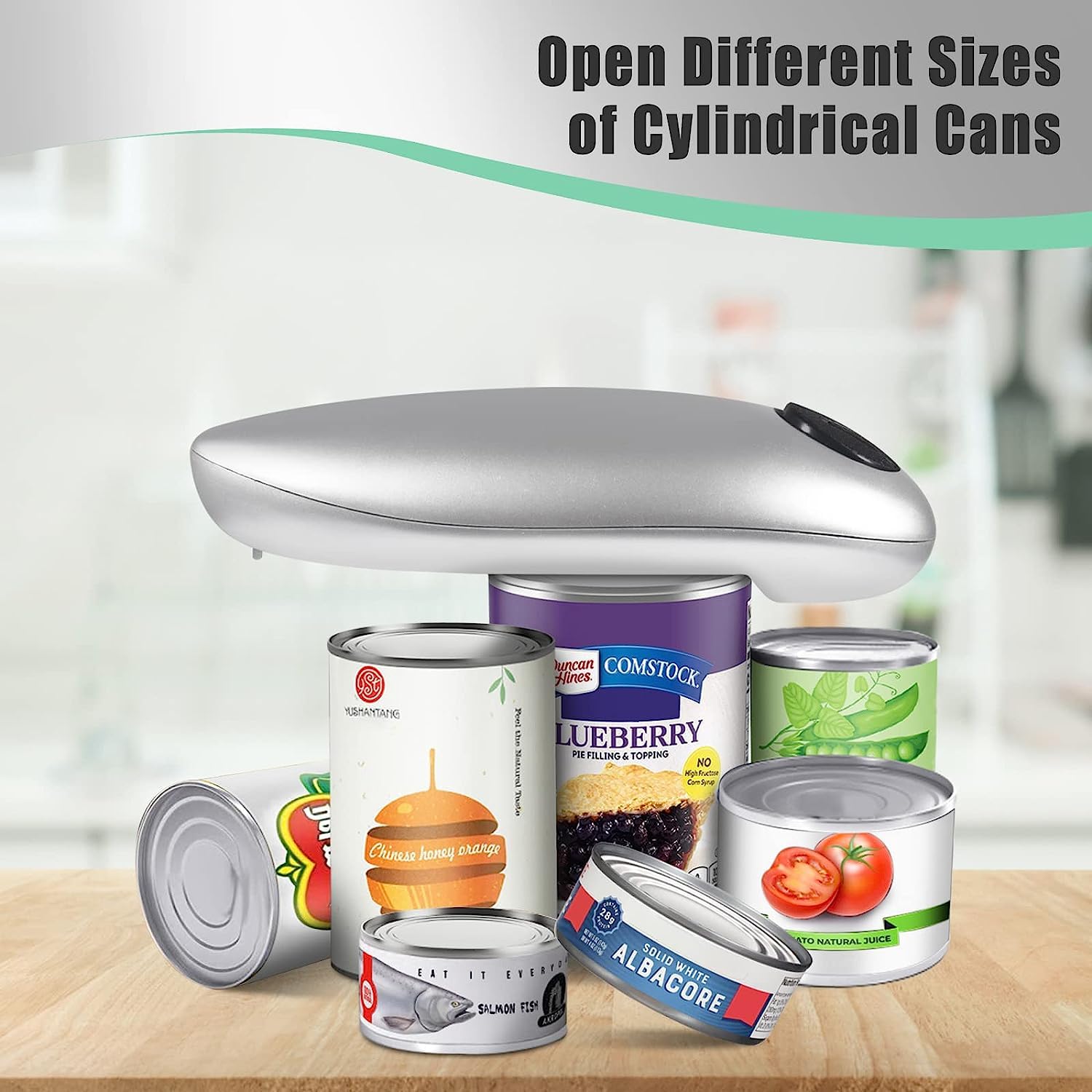 Electric Can Opener with Smooth Edge, One-Touch Can Opener Electric Almost Size Can, Electric Can Openers for Kitchen Best Choice for Cooks, Housewives, Elderly and Arthritis Sufferers