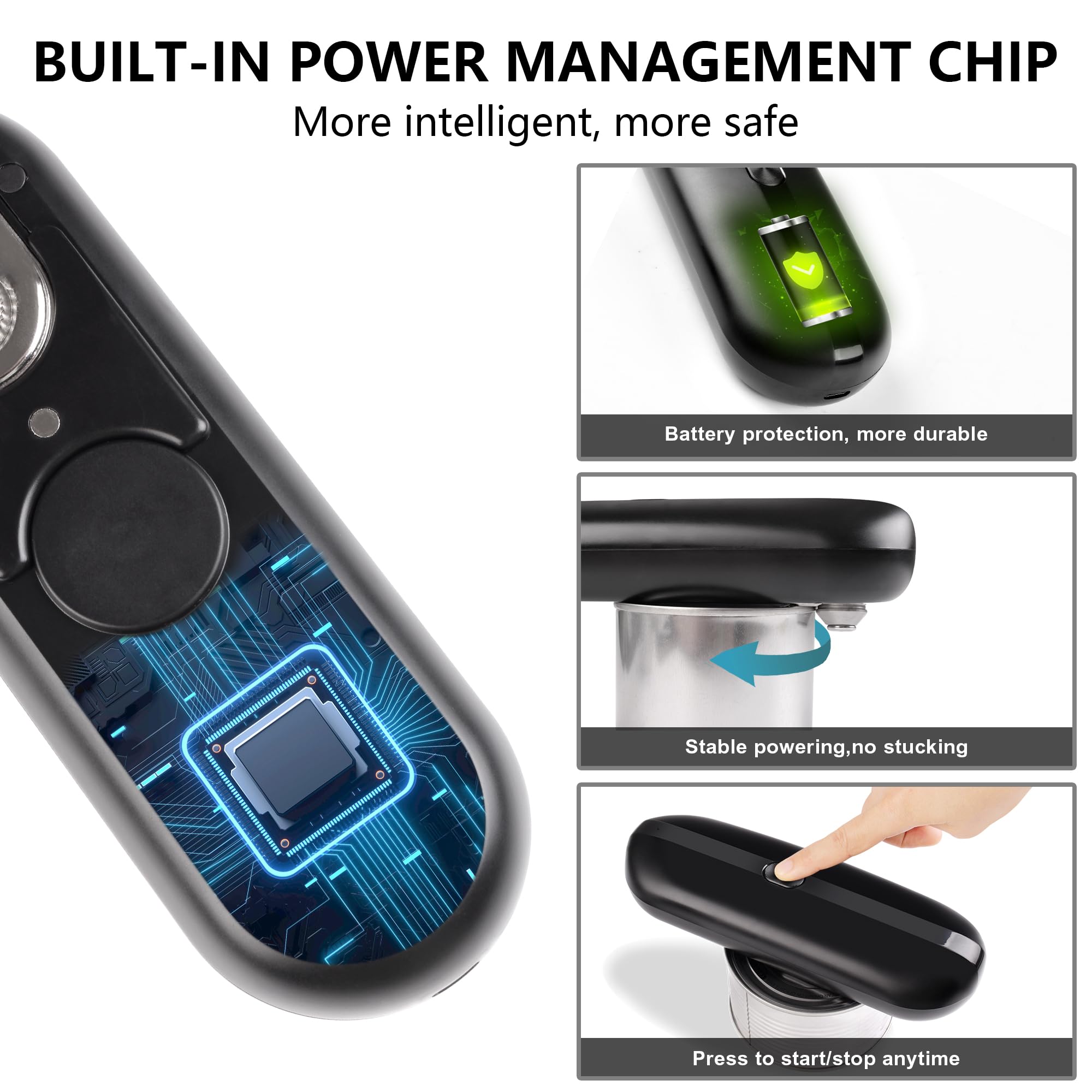 Electric Can Opener for Kitchen, Smooth Edge Automatic Rechargeable Can Openers, Easy Can Opener for Seniors with Arthritis Left Handed