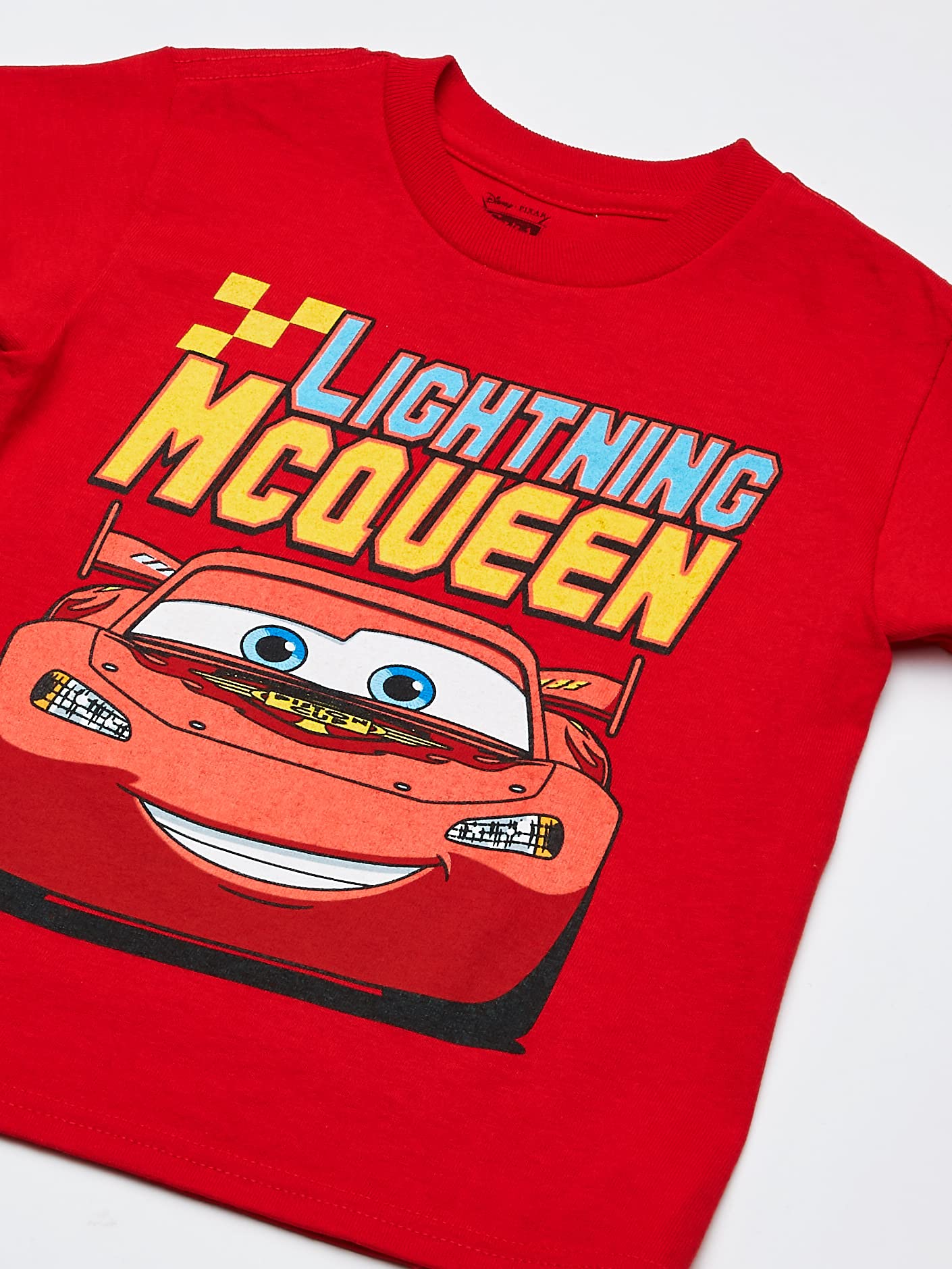 Disney Little Boys' Toddler Cars Lightning Mcqueen Toddler T-Shirt, Red, 2T