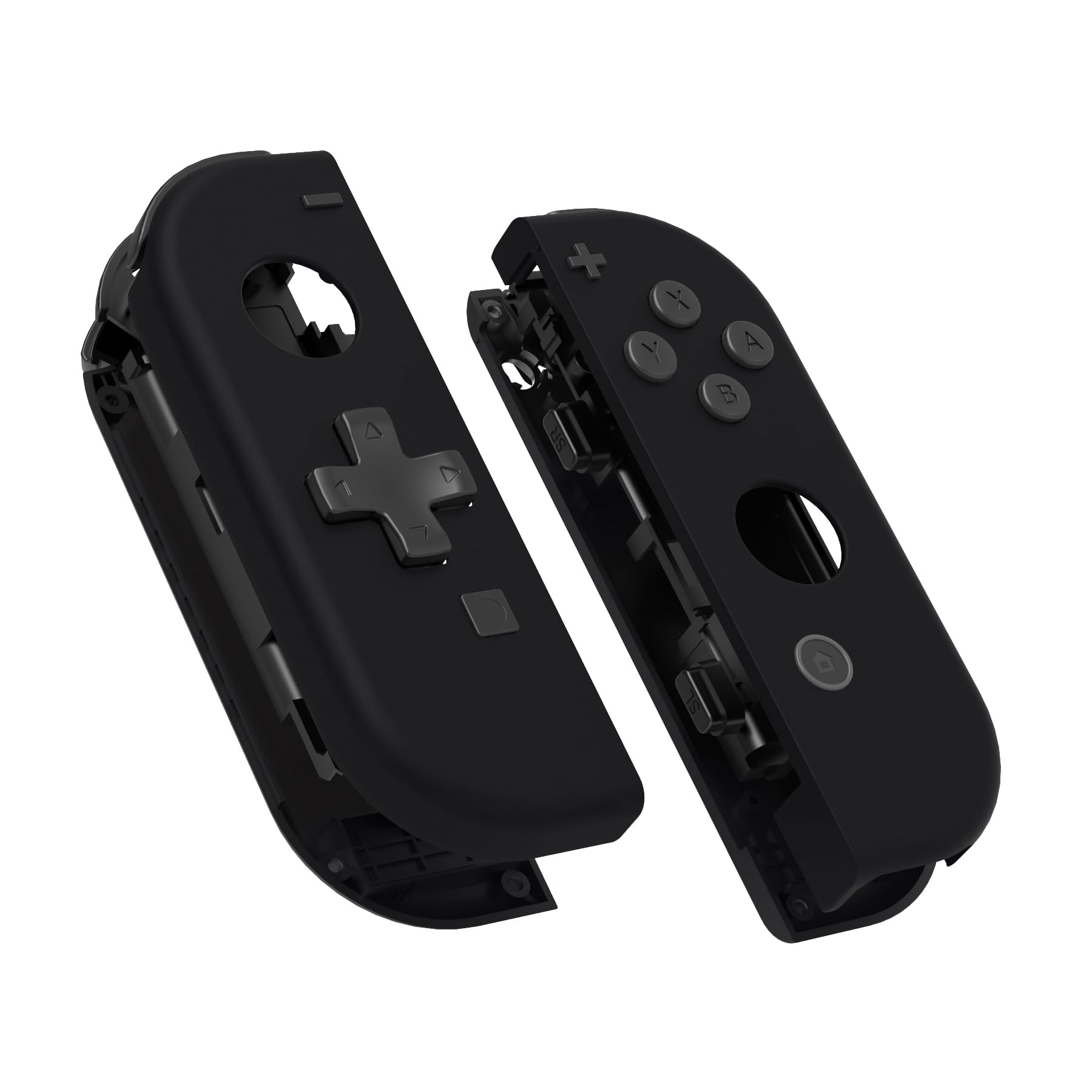 eXtremeRate Soft Touch Black Joycon Handheld Controller Housing (D-Pad Version) with Full Set Buttons, DIY Replacement Shell Case for Nintendo Switch & Switch Oled Joy-Con โ Console Shell NOT Included