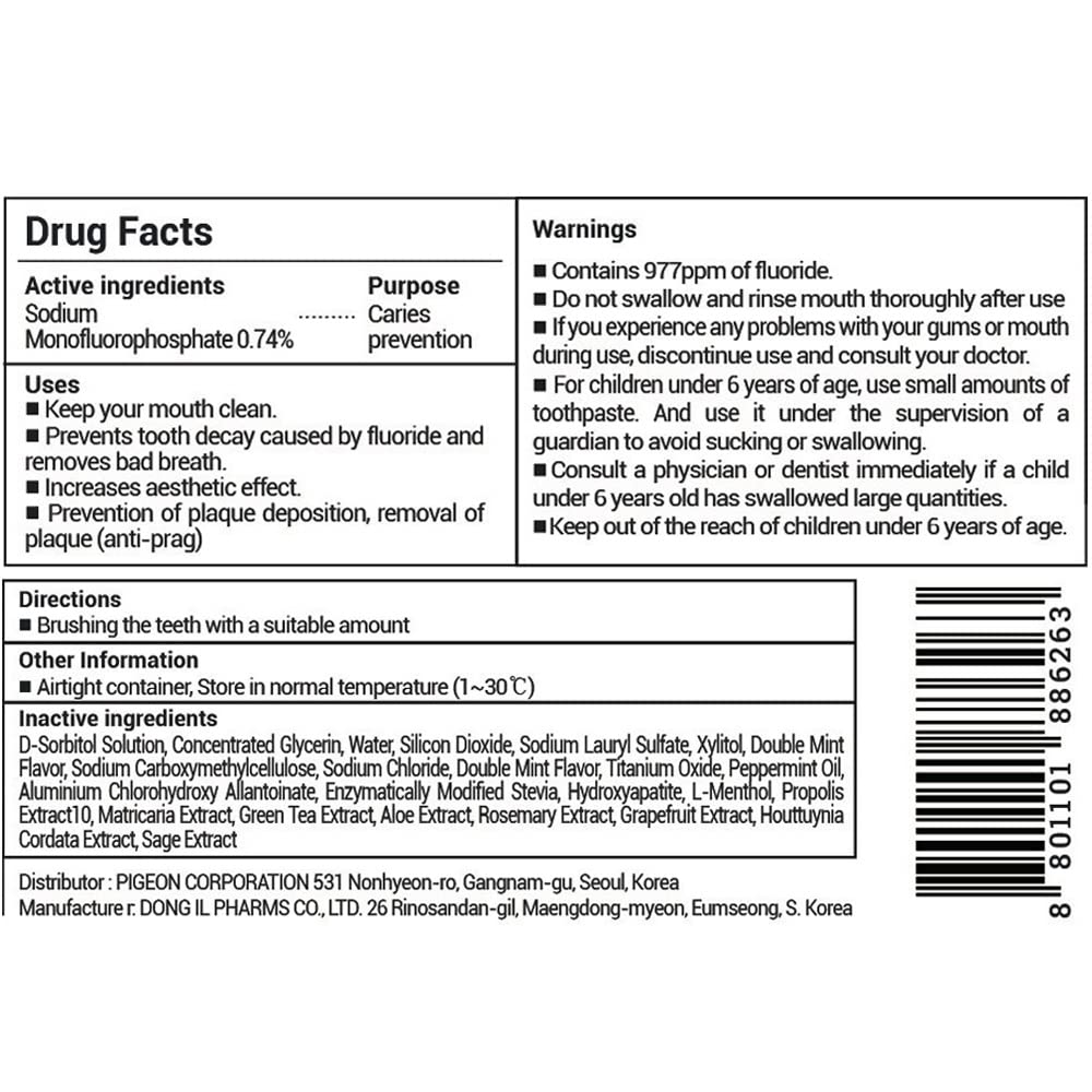 Karl&Hans Botanic Double Mint Toothpaste with Fluoride - Natural, Freshens Breath, Strengthens Enamel, Whitens Teeth, and Soothes Sensitive Teeth with Xylitol and Aloe Extracts, 4.23 oz