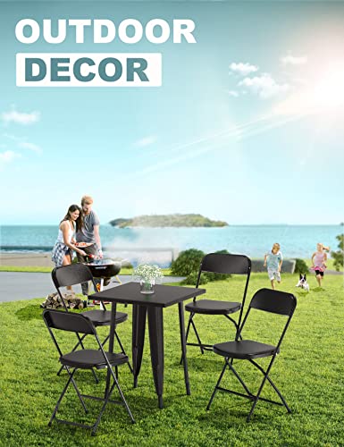 Nazhura Foldable Folding Chairs Plastic Outdoor/Indoor 650LB Weight Limit (Black, 6 Pack)