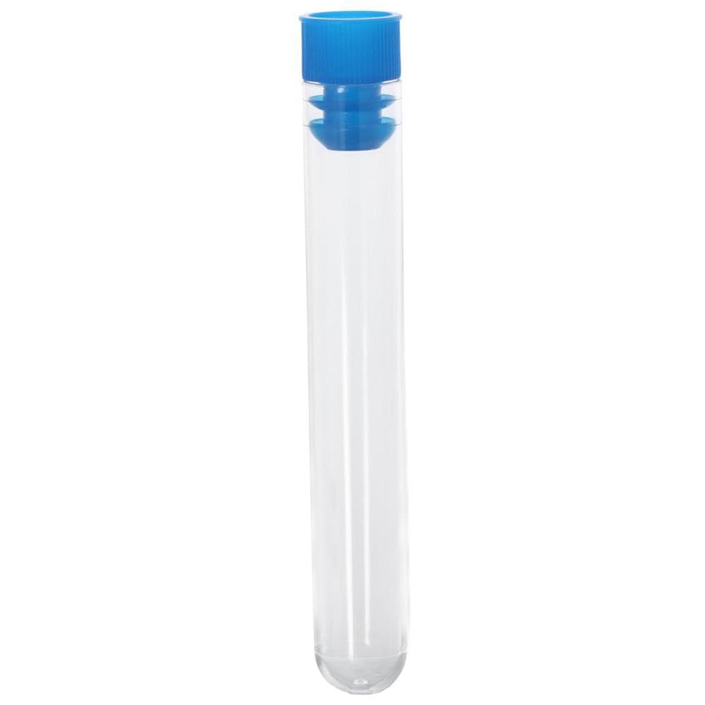 HOBBYIN 20Pcs Clear Plastic Test Tubes with Blue Caps,16×100mm Clear Tube for Scientific Experiments, Halloween, Christmas