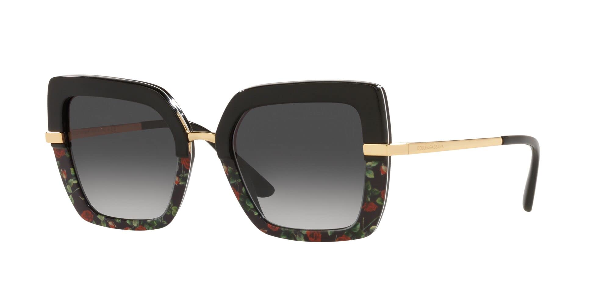 Dolce & Gabbana HALF PRINT DG 4373 Black Red Roses/Grey Shaded 52/21/140 women Sunglasses