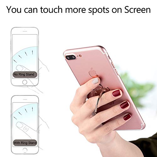 SENHAI Cell Phone Ring Stand Holder, 5 Pack 360° Rotation Metal Universal Finger Ring Grip Stand Holder Compatible with iPhone Xs Max XR X 8 7 6 6s Plus Ipad Samsung Tablet Smartphones - 5 Colors