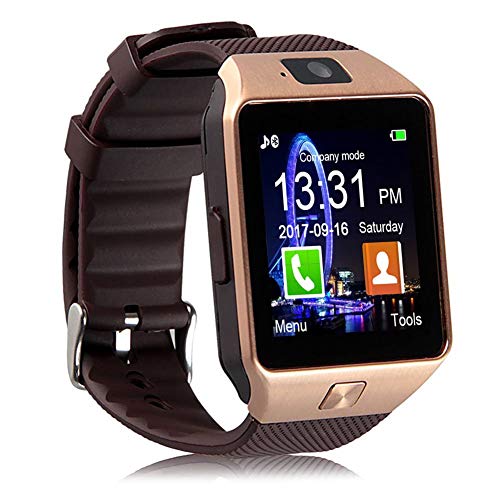 Padgene DZ09 Bluetooth Smartwatch,Touchscreen Wrist Smart Phone Watch Sports Fitness Tracker with SIM SD Card Slot Camera Pedometer Compatible with iOS Android for Kids Men Women