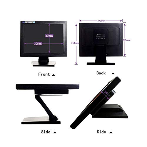 Kathring 15 Inches Capacitive LED Touch Screen Monitor, VGA Input Touchscreen with Adjustable POS Stand for Office, Retail, Restaurant, Bar, Gym, Warehouse