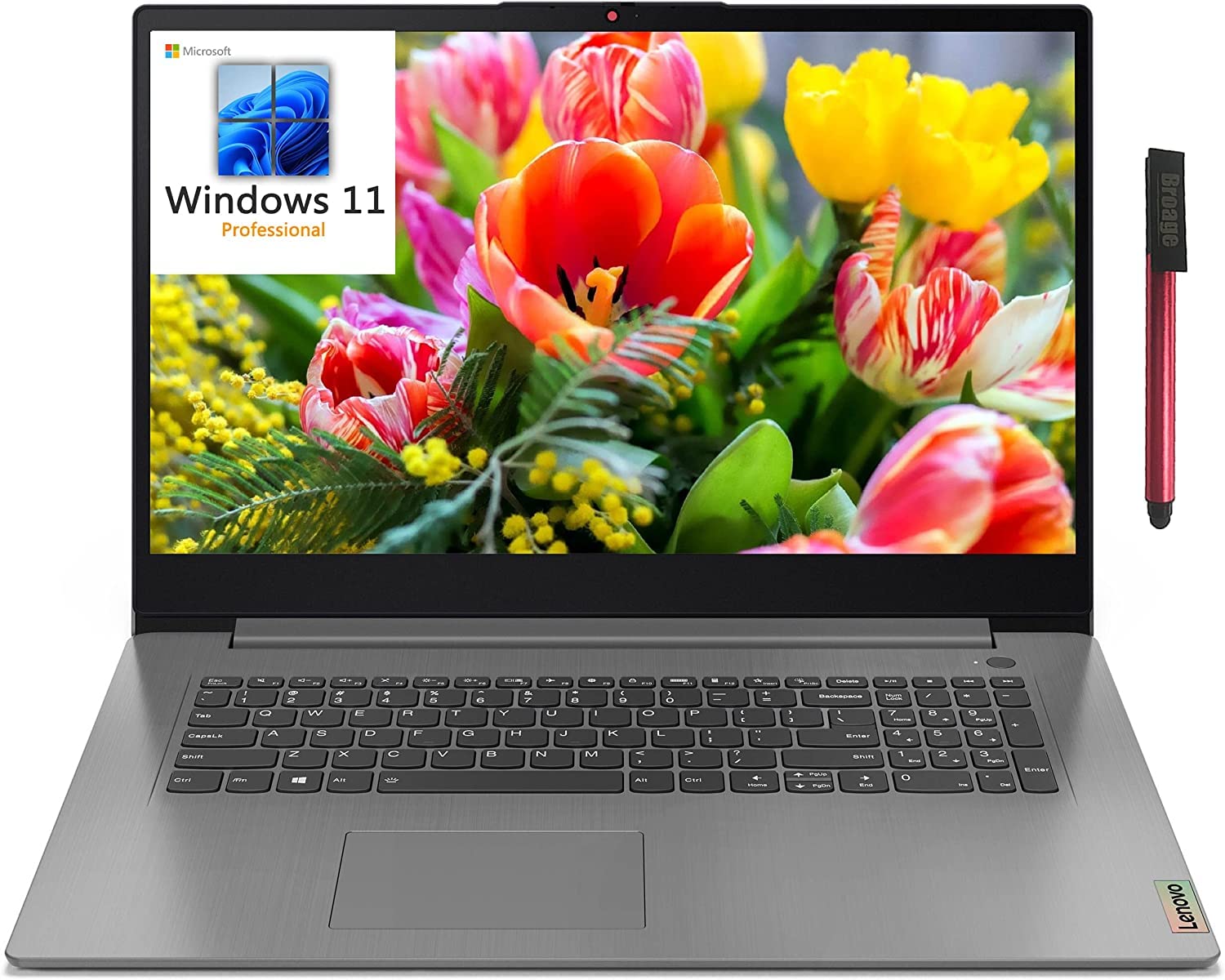 Lenovo IdeaPad 3i 17 17.3" Laptop, Intel Quard-Core i7-1165G7 up to 4.7GHz, 36GB DDR4 RAM, 2TB PCIe SSD, WiFi 6, Bluetooth 5.1, Webcam, Arctic Grey, Windows 11 Pro, BROAG 64GB Flash Drive