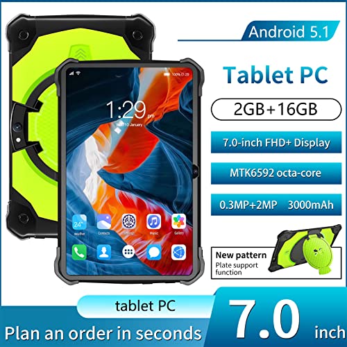 HD 7 Inch Android 5.1 Tablet 2gb+16gb Ips High Definition Screen Wifi Bluetooth Voice Call Game Video Learning Tablet Sim Card Communication Function (Green)