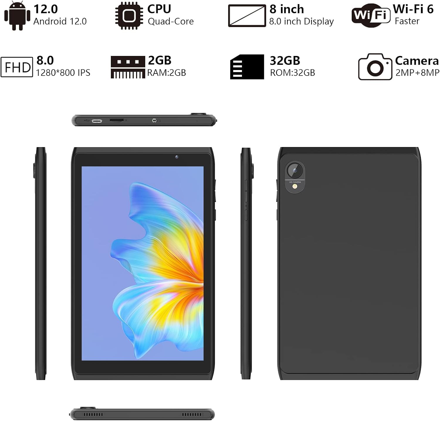 IWEGGO Tablet 10.1 inch Android 11 Tablets, 4GB RAM+64GB ROM, Quad-Core 1.6GHz Processor, Tablet FHD 1280x800 Display, 6000mAh Battery, Dual Camera Tablet