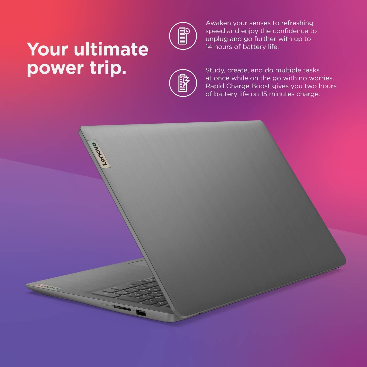 Lenovo Ideapad 3 15.6 Inch FHD Laptop, AMD Ryzen 5 5500U, 8GB RAM, 256GB SSD, Windows 11,Wi-Fi 6, Bluetooth 5, Bundle with JAWFOAL