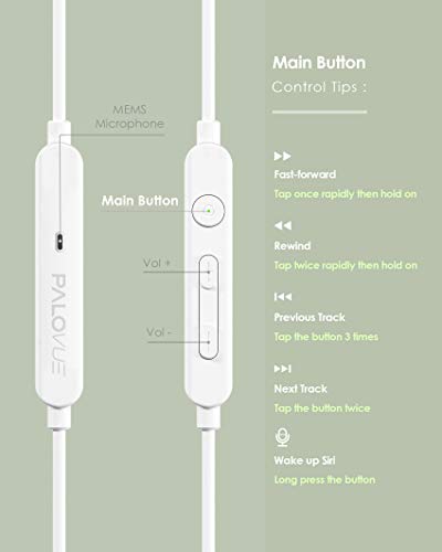 PALOVUE Lightning Headphones Earphones Earbuds in-Ear Magnetic MFi Certified with Microphone Compatible iPhone 14 13 12 11 Pro Max iPhone X XS Max XR iPhone 7 8 Plus iPad Metallic Silver