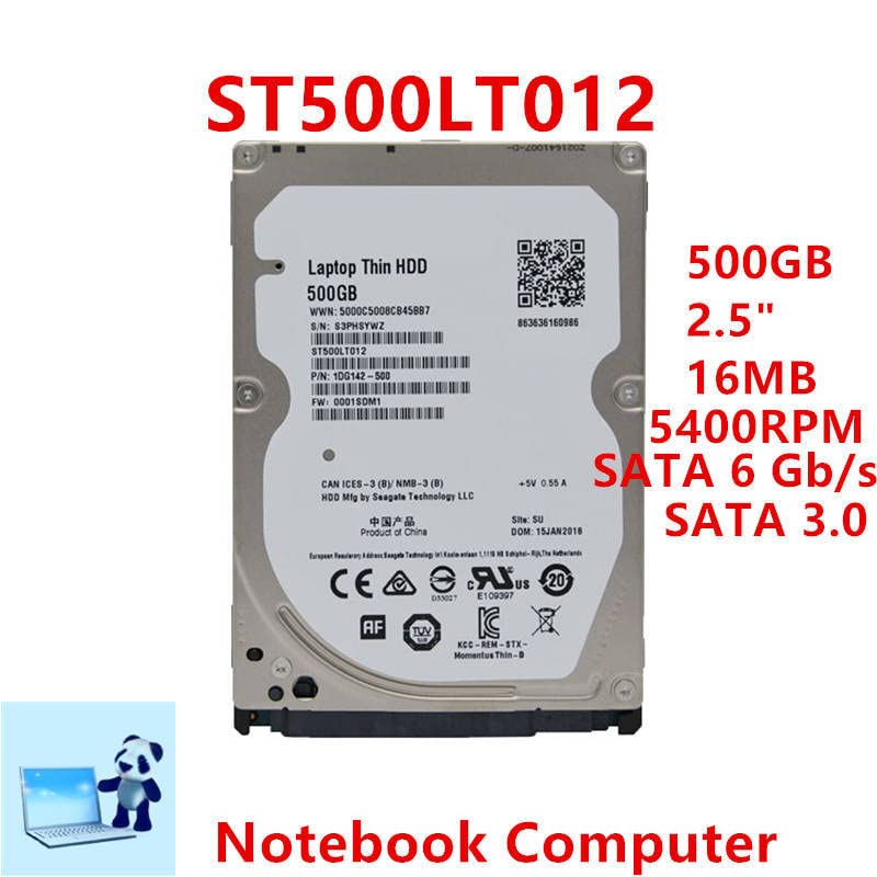 HDD for 500GB 2.5" SATA 6 Gb/s 16MB 5400RPM for Internal Hard Disk for Laptop Hard Drive for ST500LT012