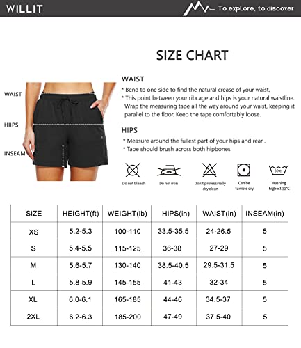 Willit Women's 5" Hiking Shorts Golf Athletic Outdoor Shorts Quick Dry Workout Summer Water Shorts with Pockets Sage Green M