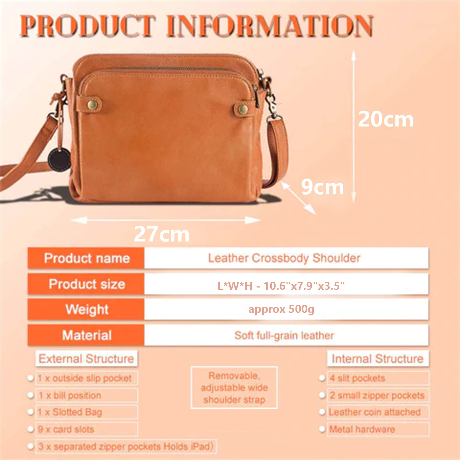 exect Three Layer Leather Crossbody Shoulder Clutch Bag, Luxry Handbags Wallet Purse Fashion Messenger Bag, Multiple Compartments (Blue)