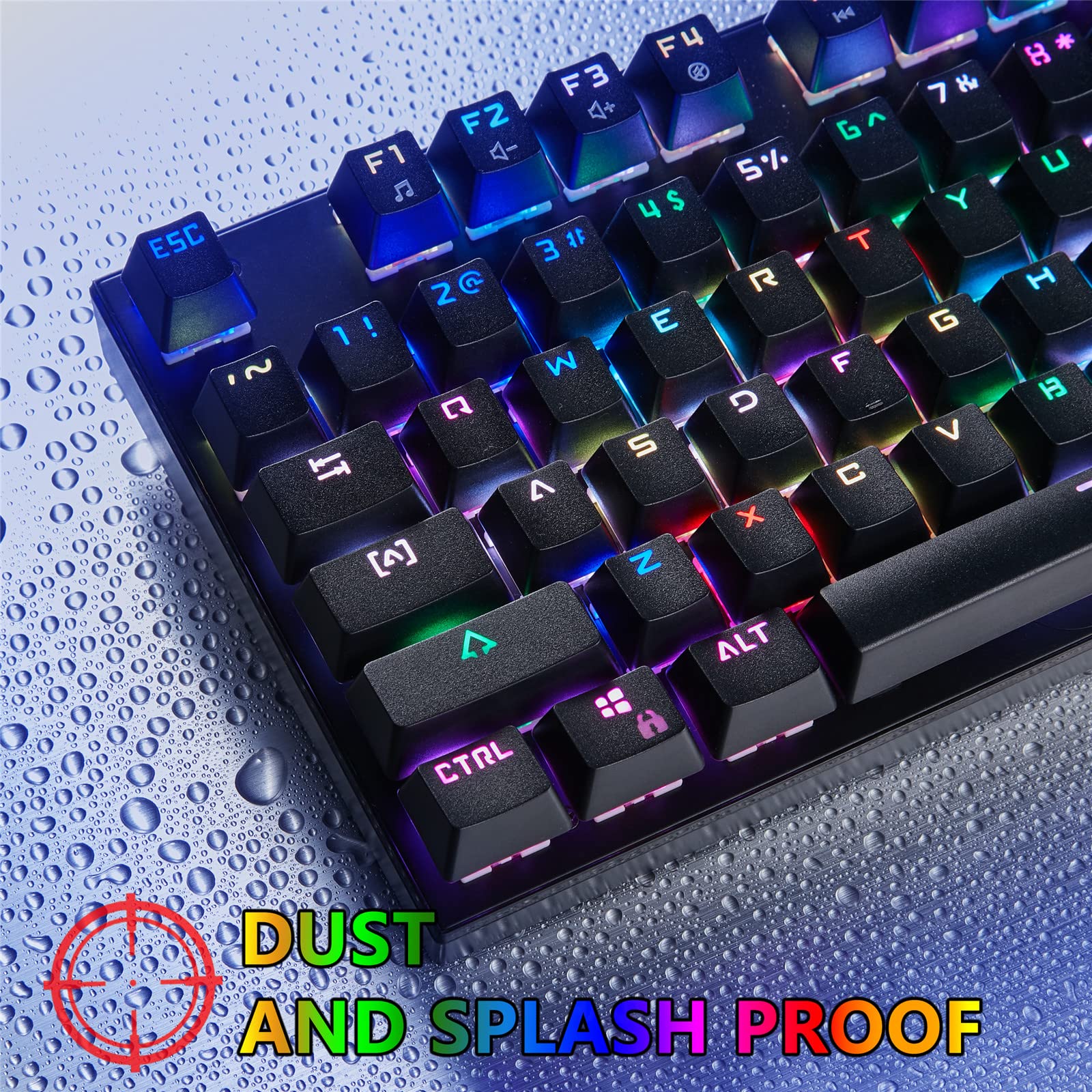 H JIDOHUN Portable Mechanical Gaming Keyboard, LED Backlit Compact 87 Keys Mini Wired Office Keyboard with Red Switch for Windows Laptop PC Mac Laptop Desktop- Black