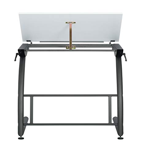 SD STUDIO DESIGNS Triflex Drawing Table, Sit to Stand Up Adjustable Office Home Computer Desk, 35.25" W X 23.5" D, Charcoal Black/White