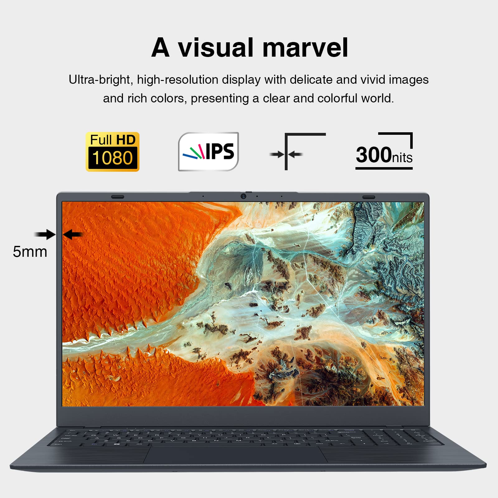 ECOHERO New Laptop, 15.6" 1920x1080 FHD IPS Display, 12GB DDR4 RAM/256GB NVMe SSD, N5095 Quad Co-re, Win-11 laptops Computers, Dual Band WiFi, Bluetooth, Support Type c PD3.0 Fast Charging