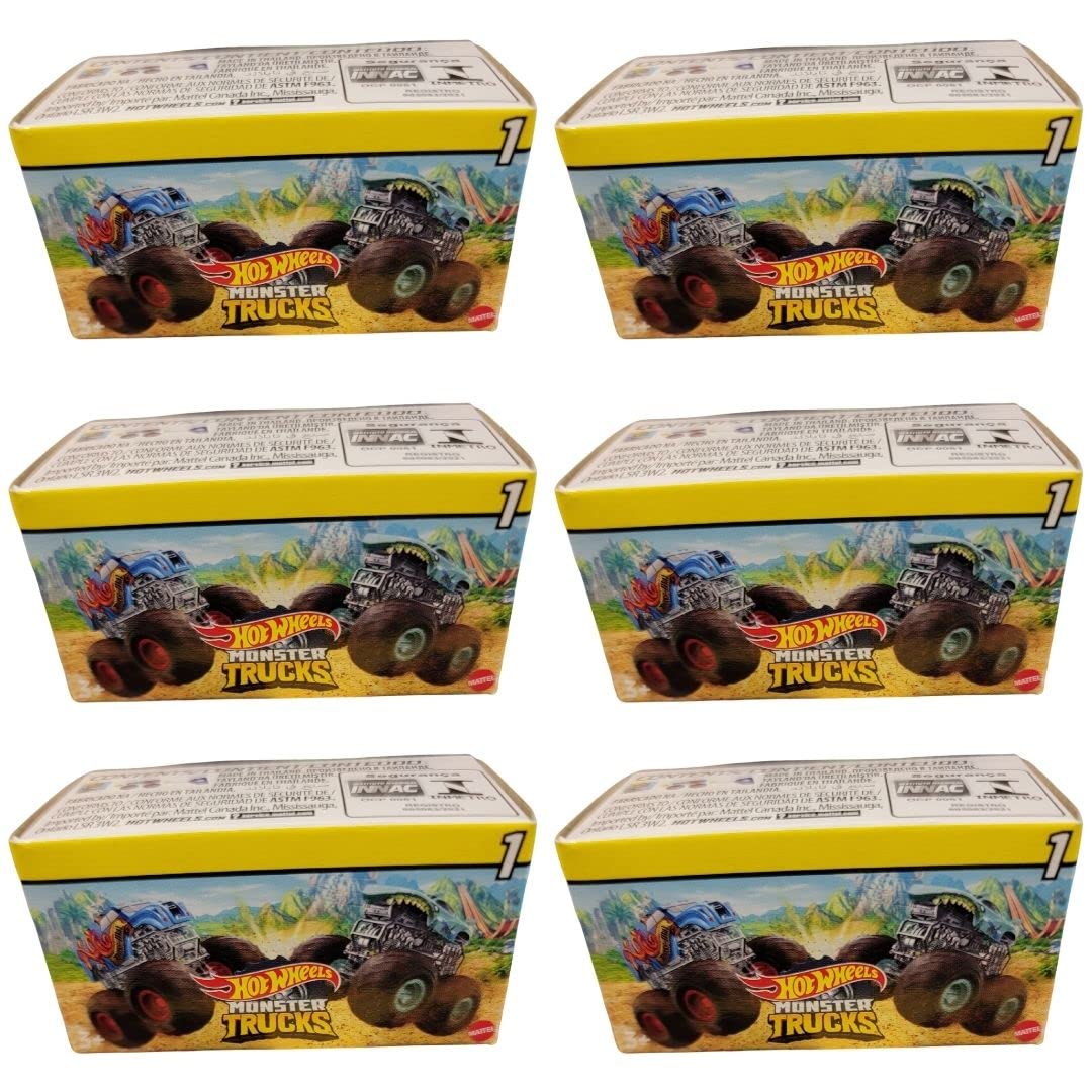 Hot Wheels Monster Trucks Minis Blind Box Yellow Wave Series 1 (Pack of 6)