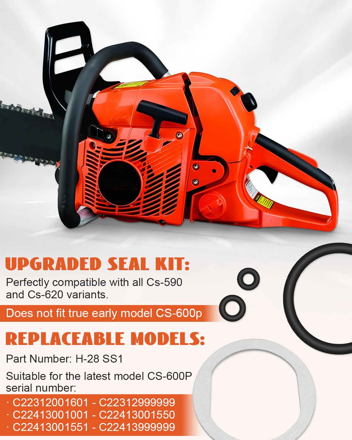 H-28 SS1 Gearhead Air Filter Sealing Kit Fit for CS-590 CS-600P CS-620P CS-620PW