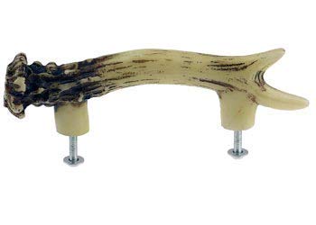 Deer Antler Drawer Handle Pull, 2pc Set, 5.5", Rustic Lodge Cabin Decor